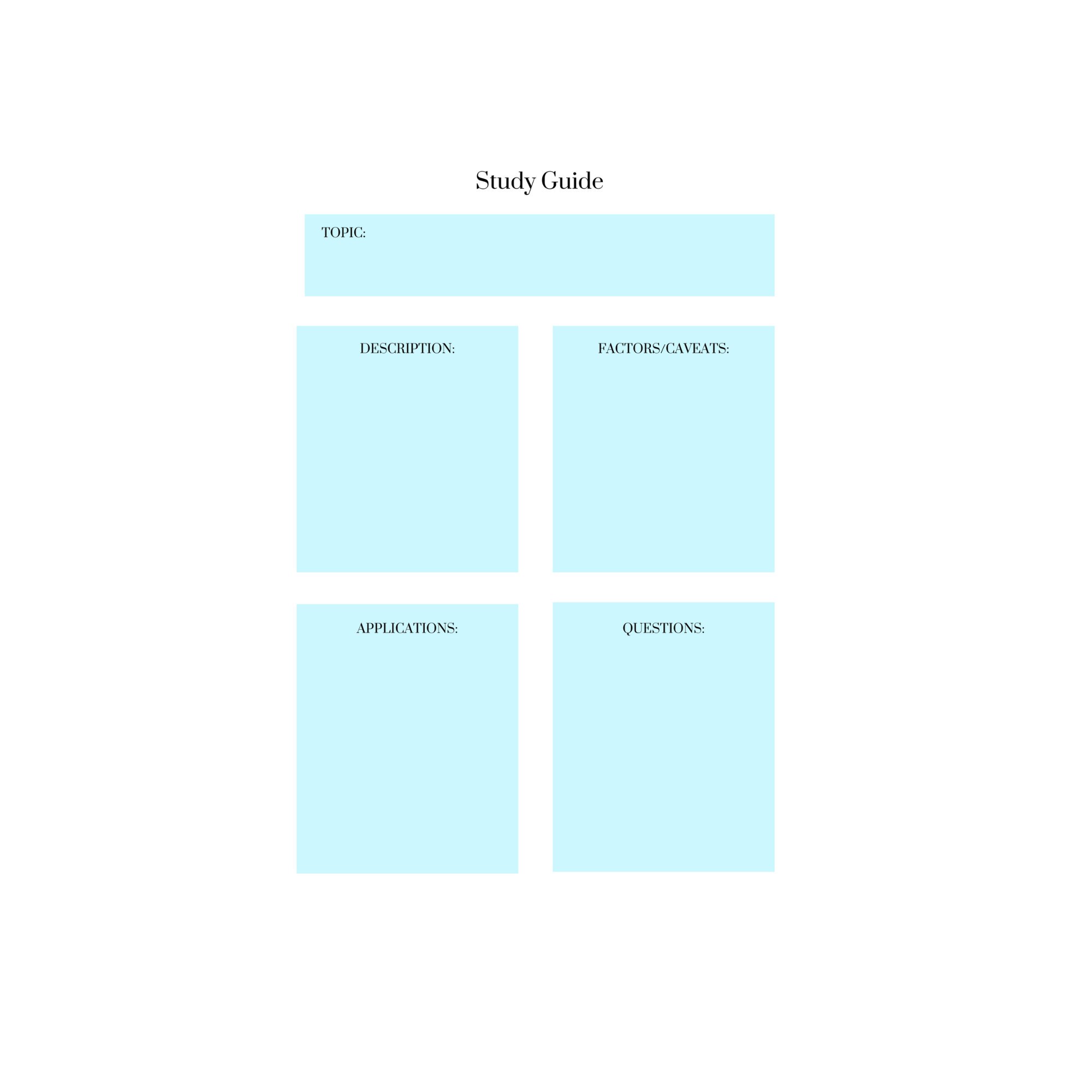 Daily Study Guide, 2-one Page Guides, Back to School Study Guide, Study ...