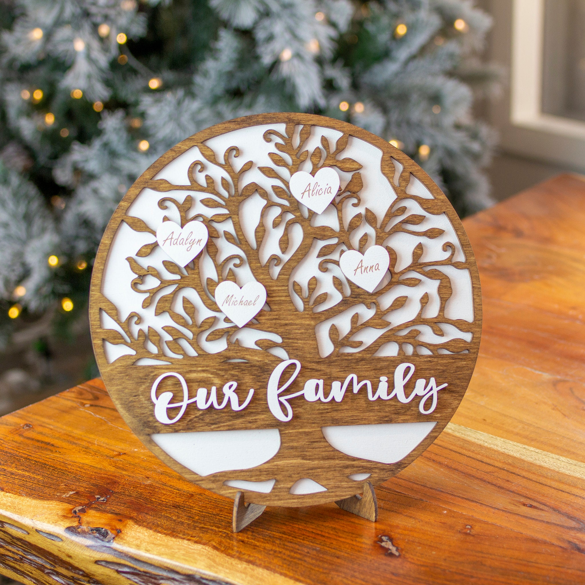 Family Tree Wood Sign Custom Personalized Family Grandparent - Etsy