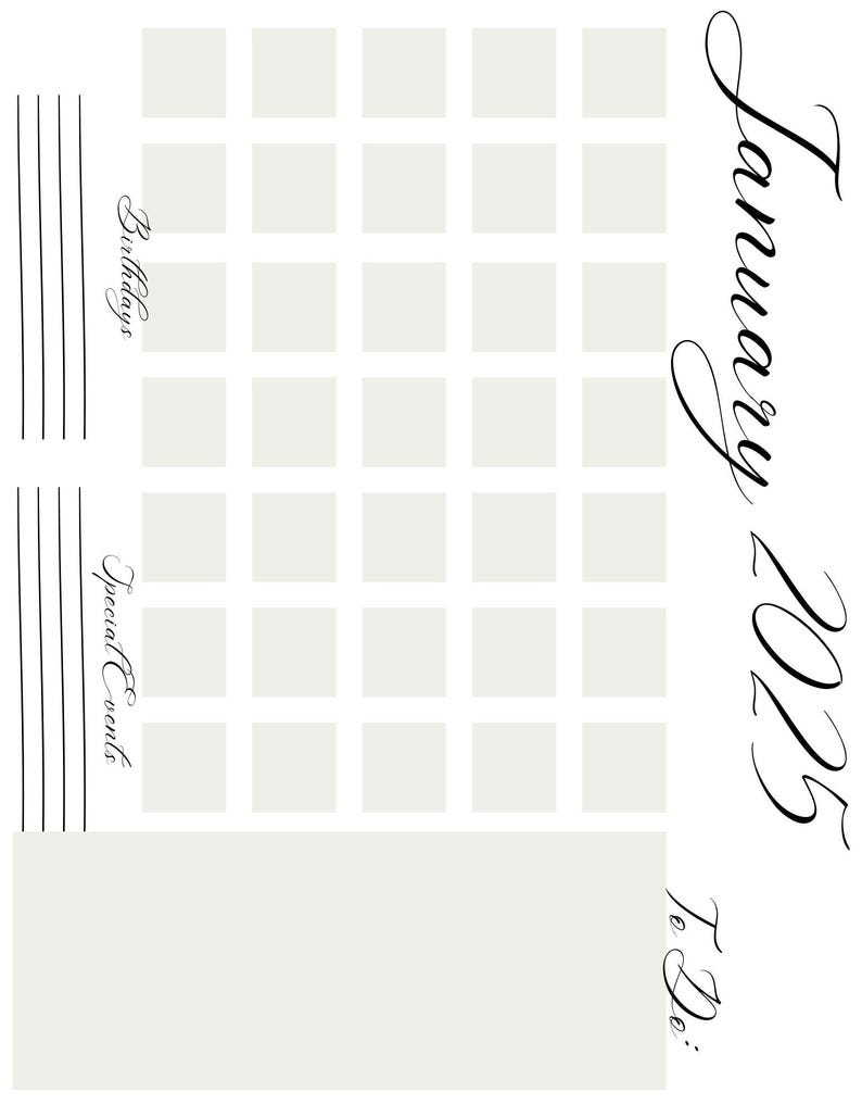 2025 Month by Month Calendar, PDF - Etsy