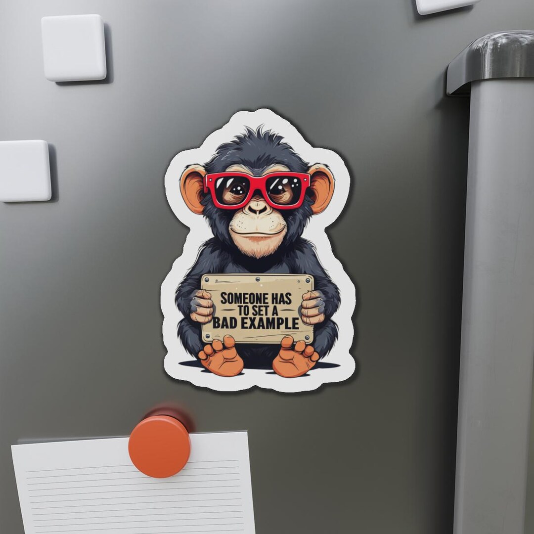 Funny Monkey Die-cut Magnet: Playful Fridge Decor - Etsy