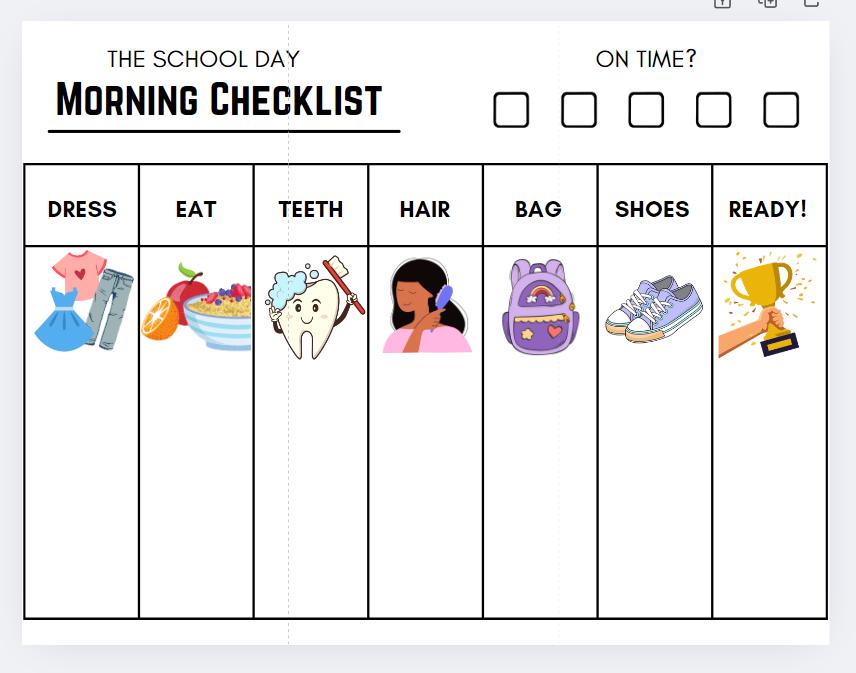 Morning Routine Checklist for Kids | Before School Printable Chart for ...