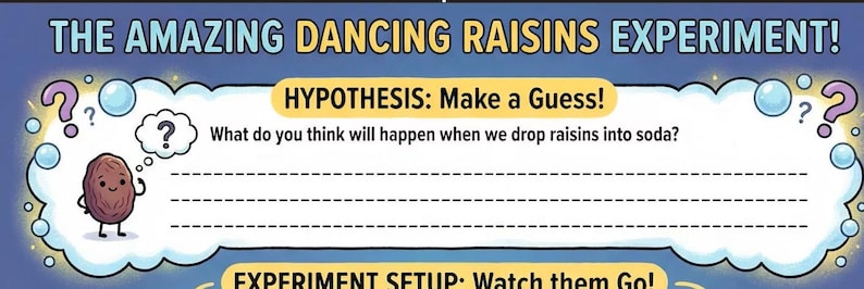 Dancing Raisins Science Experiment | STEM Infographic for Kids (digital ...