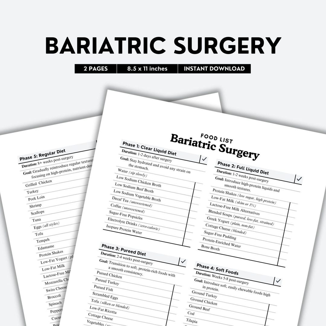 Bariatric Surgery, Bariatric Diet, Post Op Diet, Food List, Food Guide ...