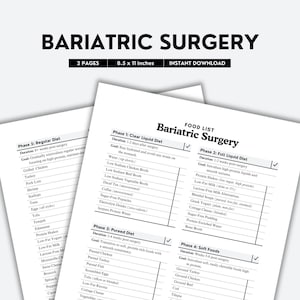 Bariatric Surgery, Bariatric Diet, Post Op Diet, Food List, Food Guide ...