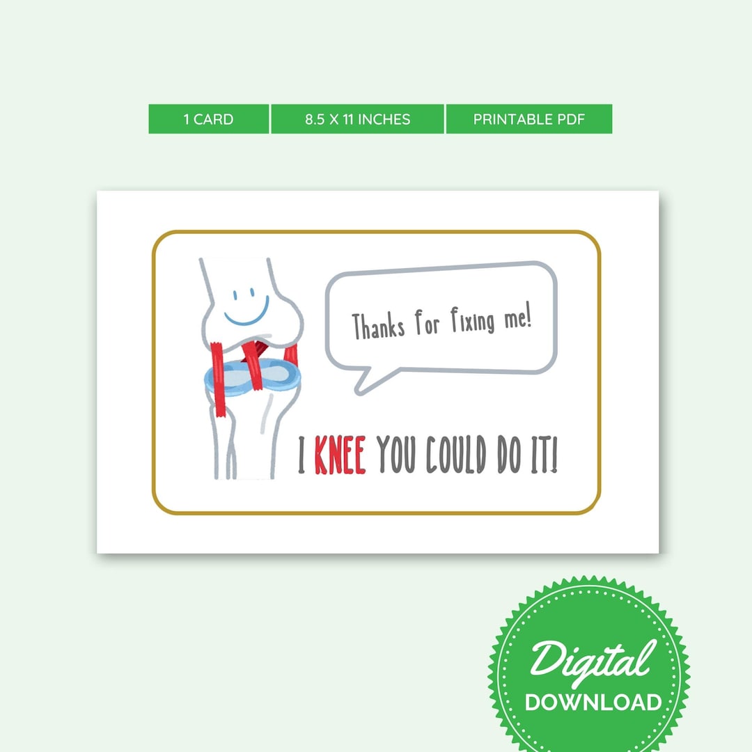 Knee Surgery, Surgery Card, Knee Replacement, Get Well Soon, Knee ...