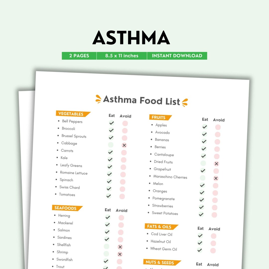 Asthma, Food List, Dietary Triggers, Foods to Avoid, Lungs Food ...