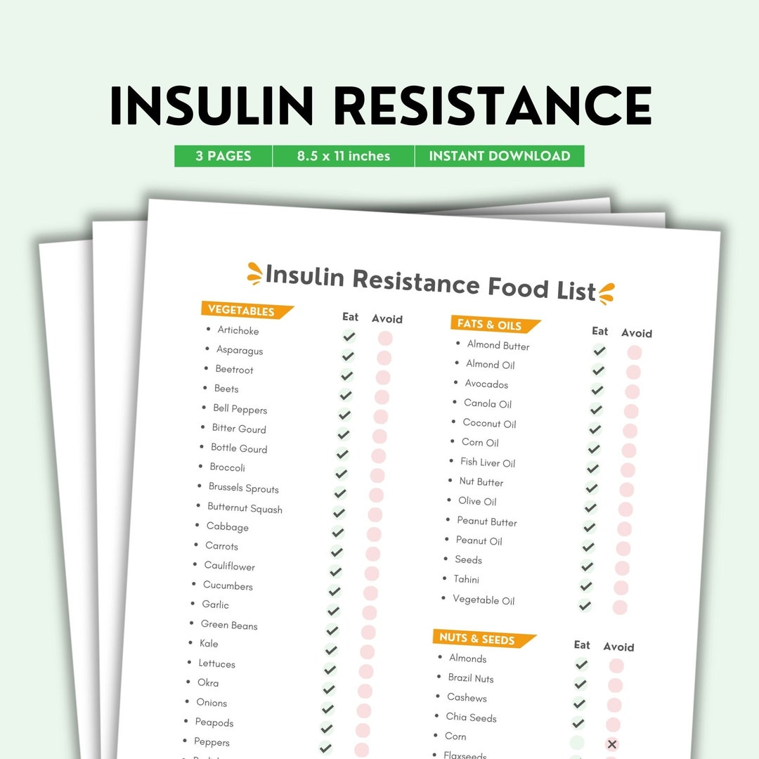 Insulin Resistance Food List: Low Glycemic Guide (PDF) - Etsy