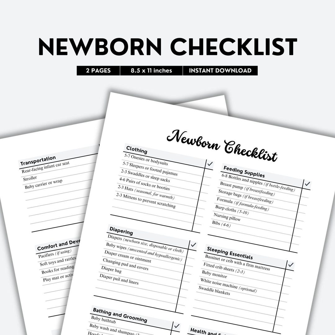 Newborn Checklist, Baby Checklist, Baby Essentials, Newborn Essentials ...
