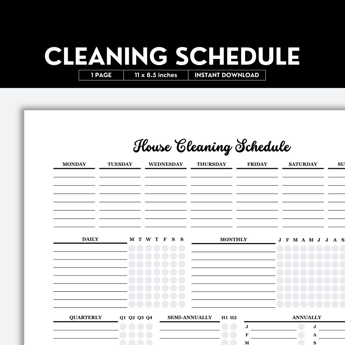 House Cleaning Schedule, Home Cleaning Schedule, Chore Schedule, Daily ...