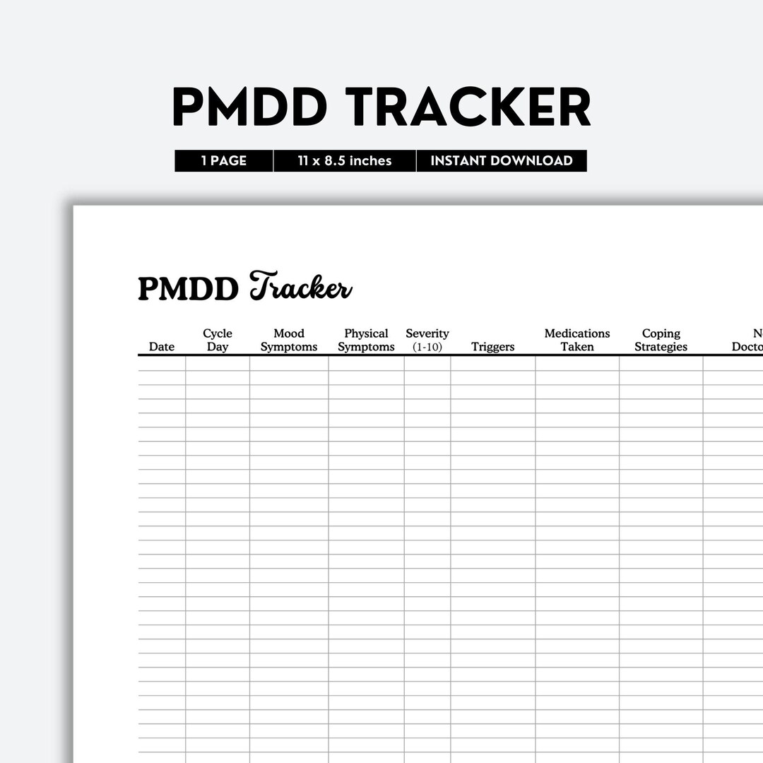 PMDD Tracker, Premenstrual, Dysphoric Disorder, Symptoms Analysis ...