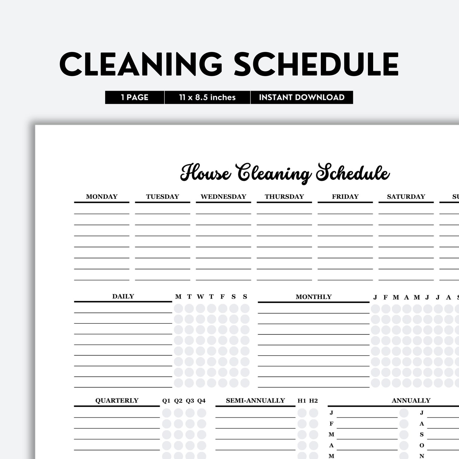House Cleaning Schedule, Home Cleaning Schedule, Chore Schedule, Daily ...