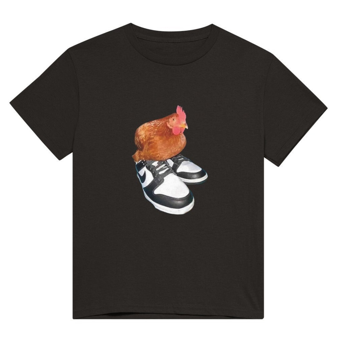 Chicken in Sneakers Funny Shirt, Meme Shirt, Gag Gifts, Ironic T-shirt ...