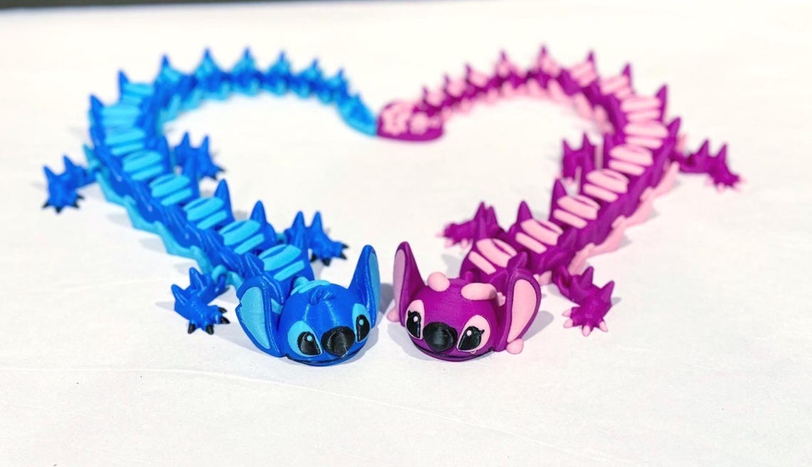 Stitch and Angel Dragons - Flexi 3D Prints - Etsy