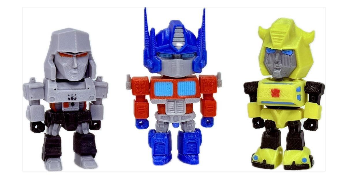 Mini Transformers – 3D Printed Flexi Articulated Robot Figurine – 2.5 ...