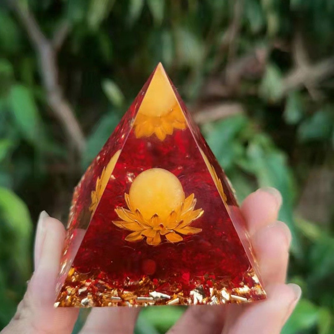 Onyx Stone Pyramid Citrine Ball Meditation Orgonite Pyramid - Etsy
