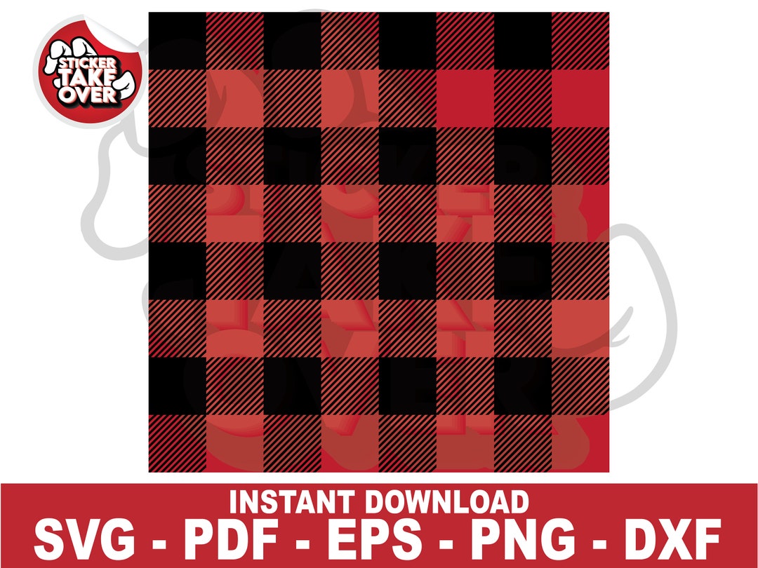 Red Buffalo Plaid Print Svg Pdf Eps Png Dxf Christmas - Etsy
