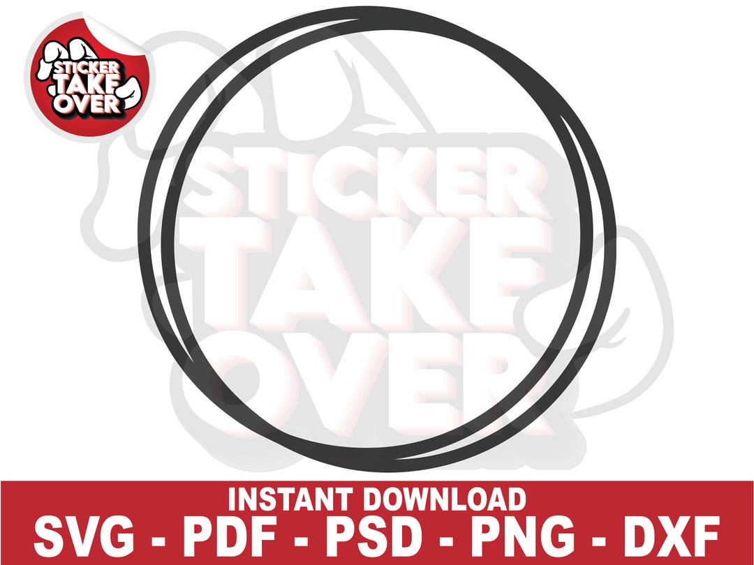 Double Circle Frame Svg, Pdf, Psd, Png, Dxf, Source File, Image, Vinyl ...