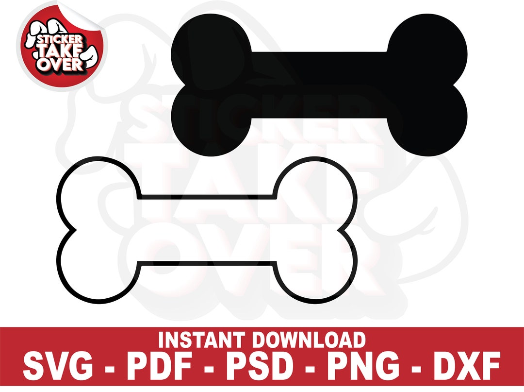 Dog Bone Svg Pdf Psd Png Dxf Skeleton Bone Bone Clip - Etsy Australia