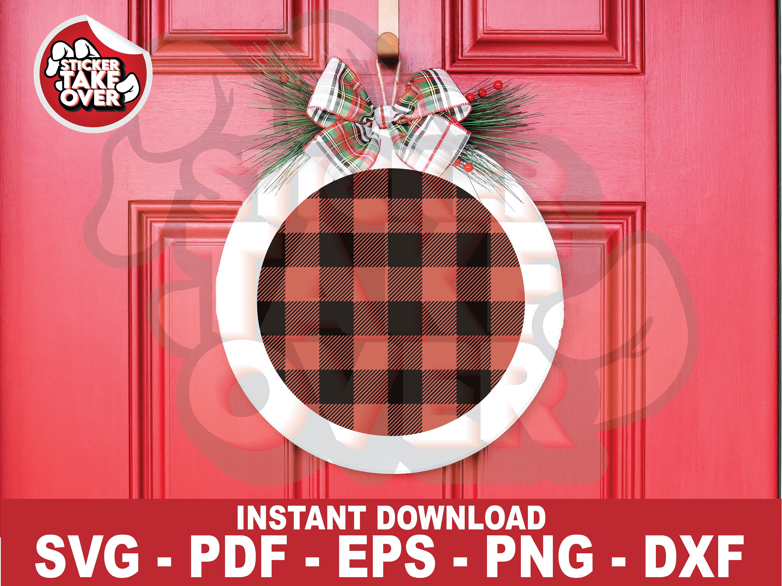 Red Buffalo Plaid Print Svg Pdf Eps Png Dxf Christmas - Etsy
