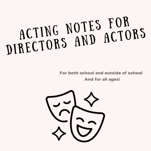 Drama/theatre Acting Notes for Director and Actor - Etsy