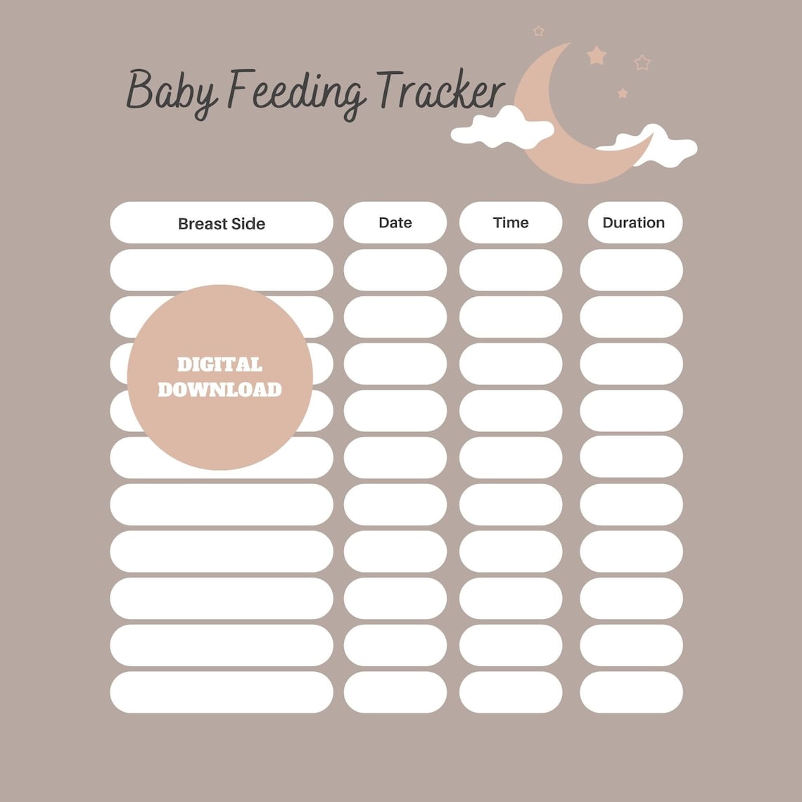 Infant Daily Feeding Log Printable, Baby Feeding Schedule, Bottle ...