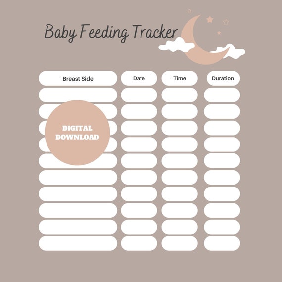 Infant Daily Feeding Log Printable Baby Feeding Schedule - Etsy