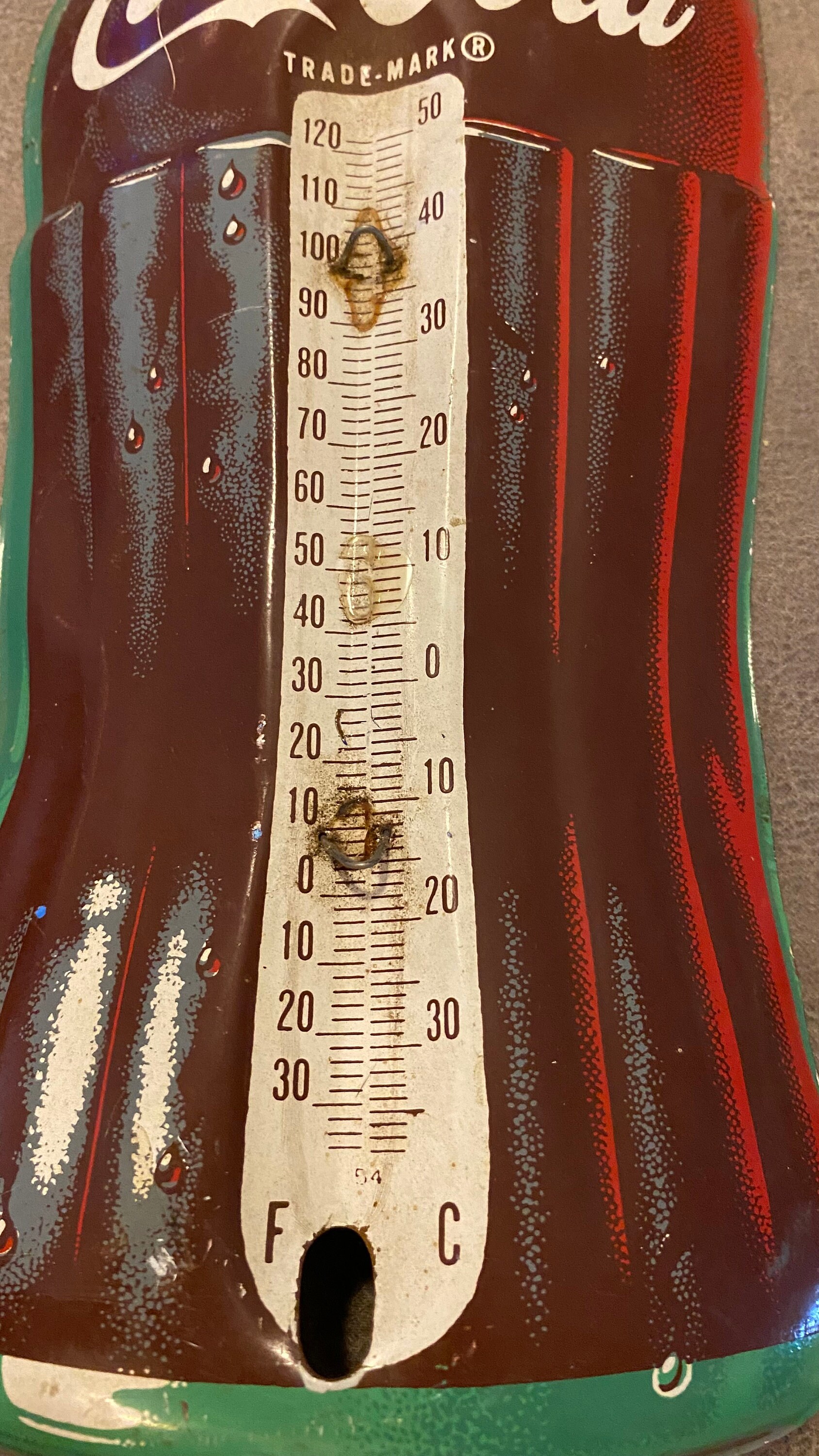 Vintage 1950’s 17” X 5” Coca-cola Thermometer Made by Donasco Made in U ...