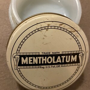 Vintage Rare White Milk Glass Mentholatum Cream Jar With Ribbed Sides ...