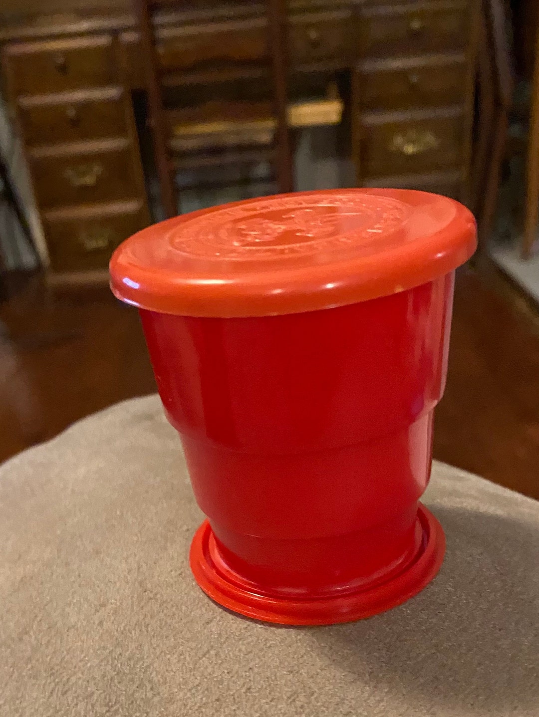 Vintage Kool Red Collapsable Boy Scout Drinking Cup With Lid Made by ...