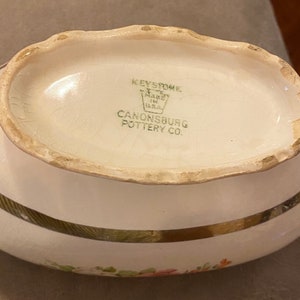 Vintage Decorative Floral Soup Boat From Keystone Canonsburg Pottery Co ...