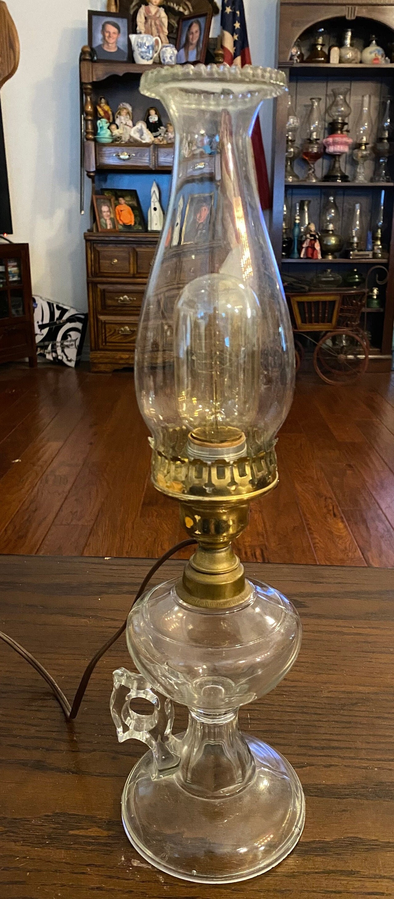Vintage Finger Lamp-electric Conversion Kerosene Lamp - Etsy