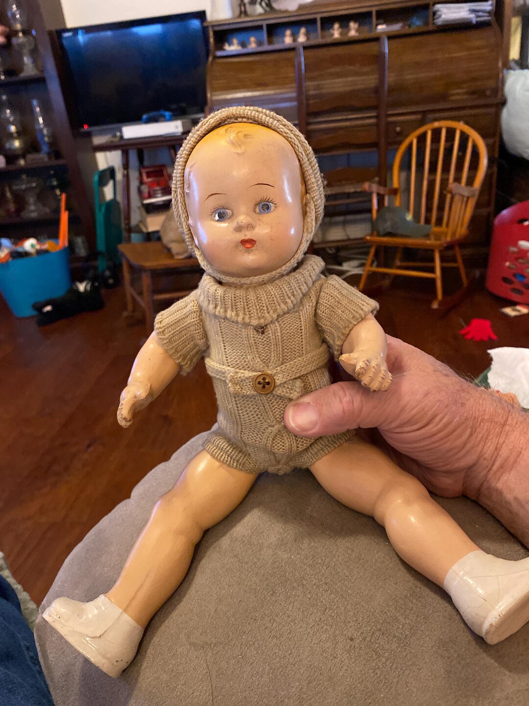 Vintage/antique Composite Baby Doll With 1 Piece Head and Body ...