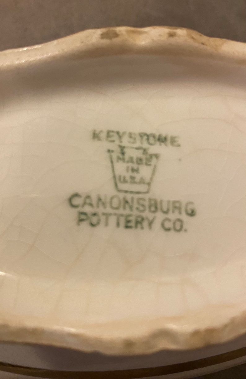 Vintage Decorative Floral Soup Boat From Keystone Canonsburg Pottery Co ...