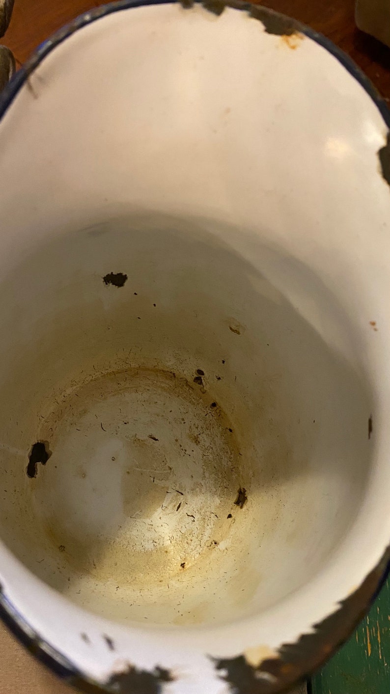 Vintage 8 Tall Farmhouse Wite Porcelain Water Pitcher With Black Trim ...