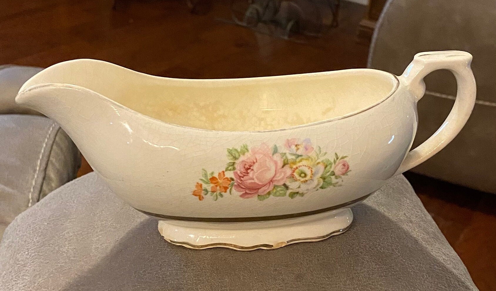 Vintage Decorative Floral Soup Boat From Keystone Canonsburg Pottery Co ...