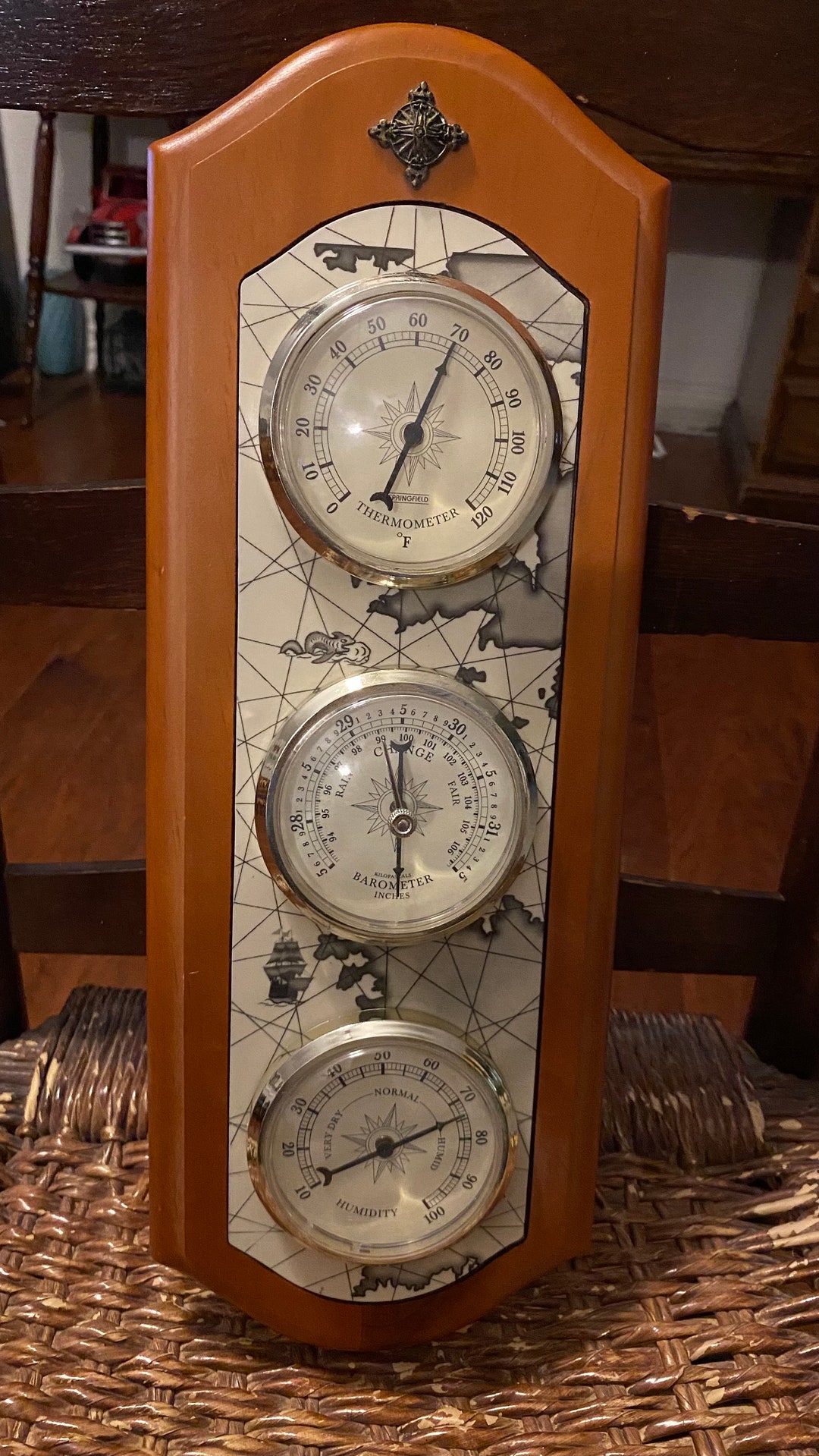 Vintage Beautiful Springfield Weather Station With Temperature ...