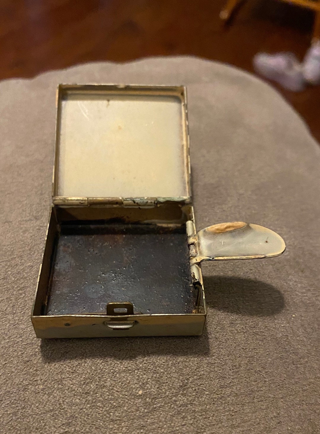 Vintage 1950’s??? Painted Tin Metal Pocket Ashtray With Folding ...