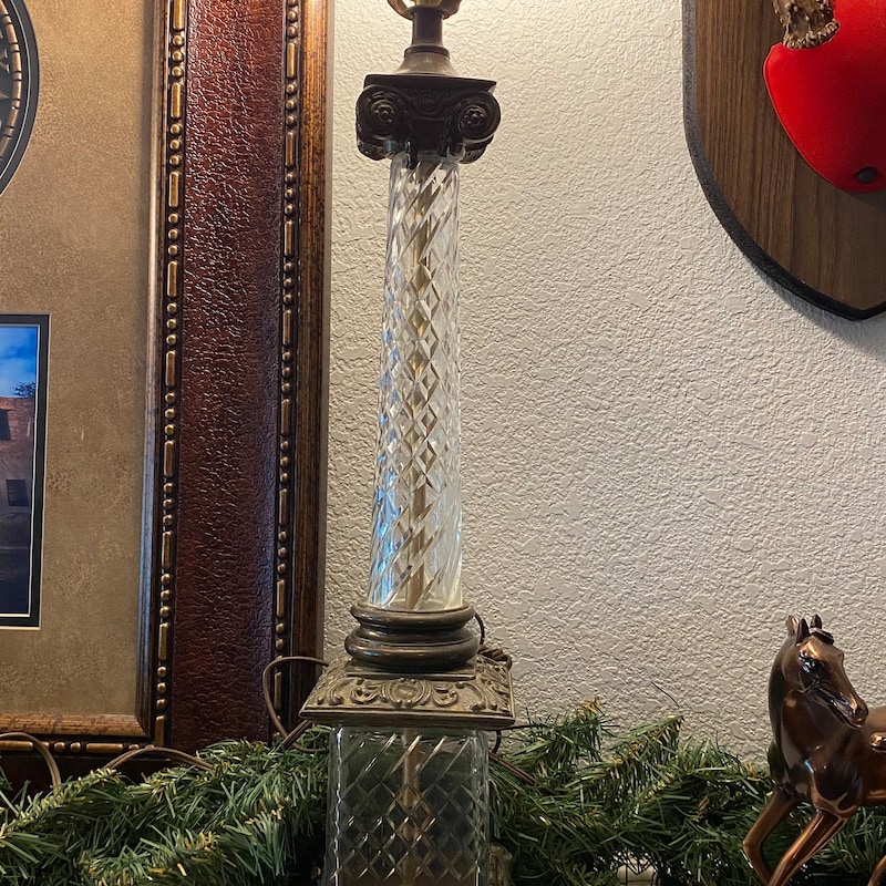 Glass Column Lamp - Etsy