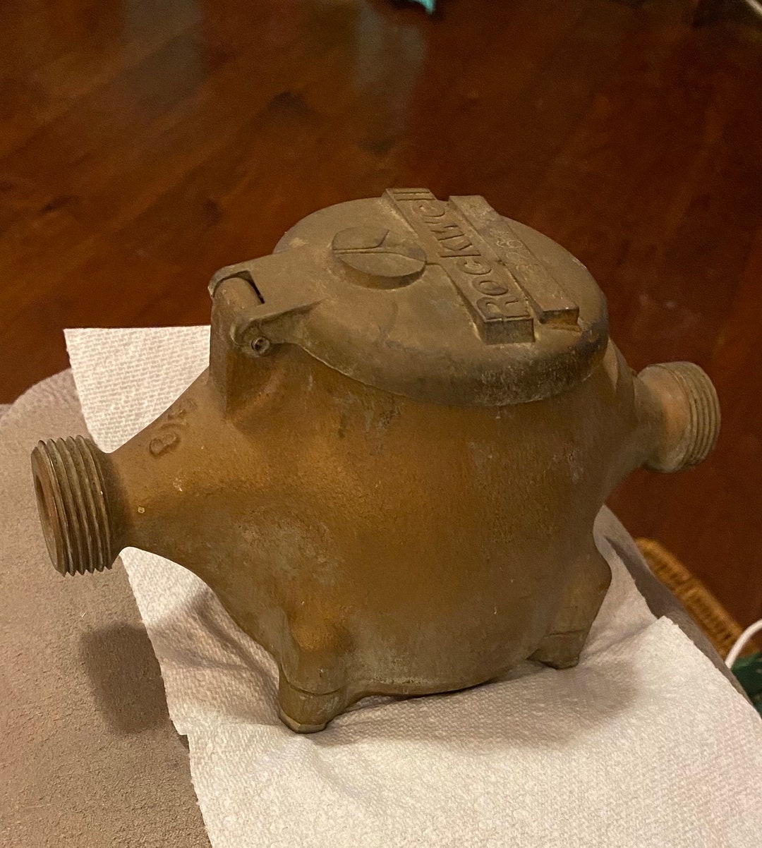 Vintage Rockwell International Water Meter 5/8 S-04 Solid Brass very ...