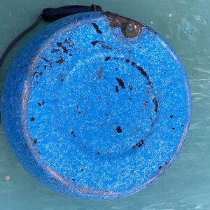 Vintage Really Old Large Sky Blue Porcelain Bean & Stew Cooking Pot ...