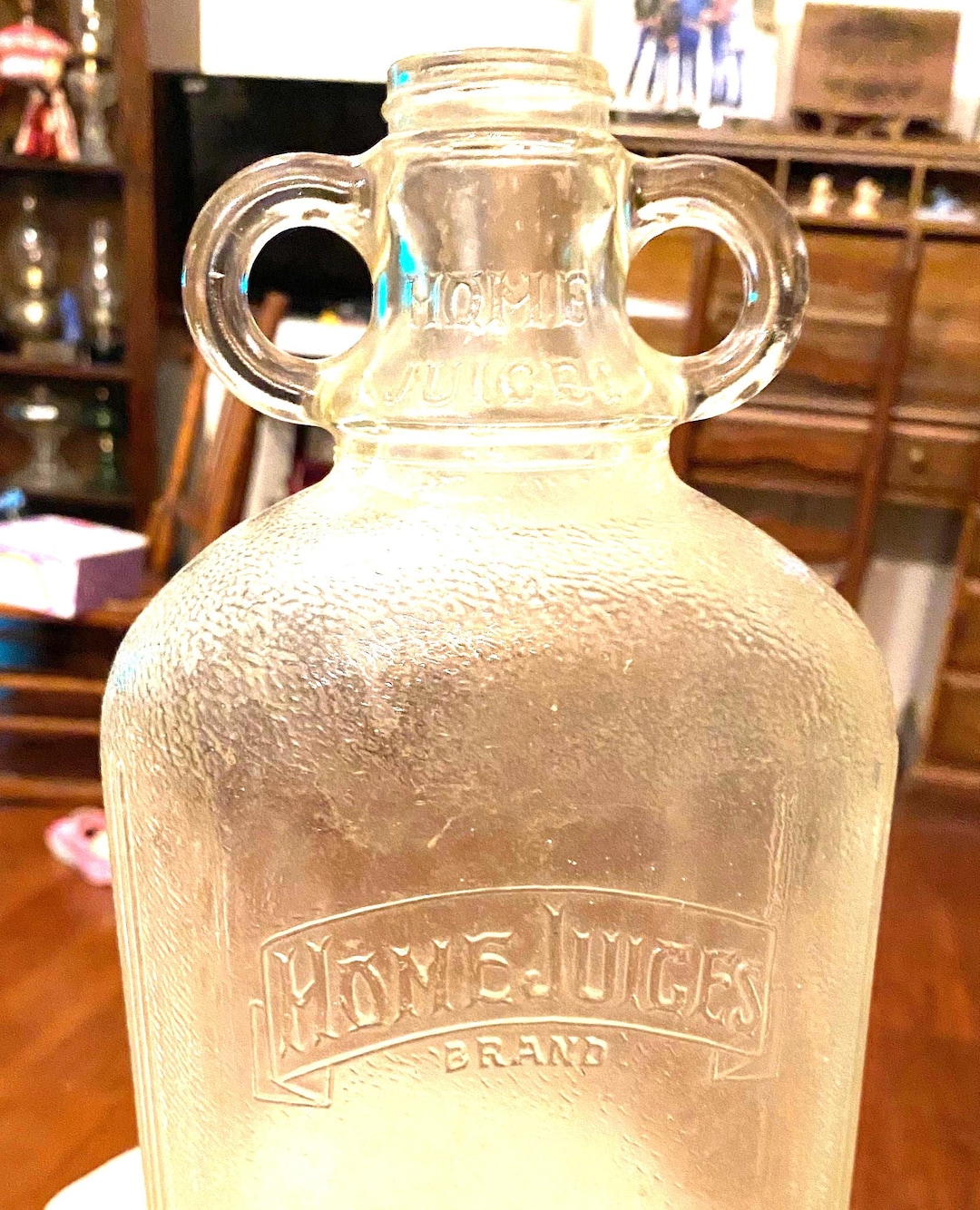 Vintage RARE 1946?? “home Juice Brand” Jar With 2 Ring Handled 1/2 ...