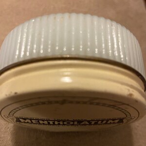 Vintage Rare White Milk Glass Mentholatum Cream Jar With Ribbed Sides ...