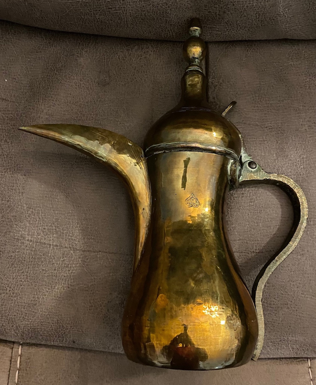 Vintage Middle Eastern Dallah/teapot??? 10” Spot to Handle X 12 1/2 ...