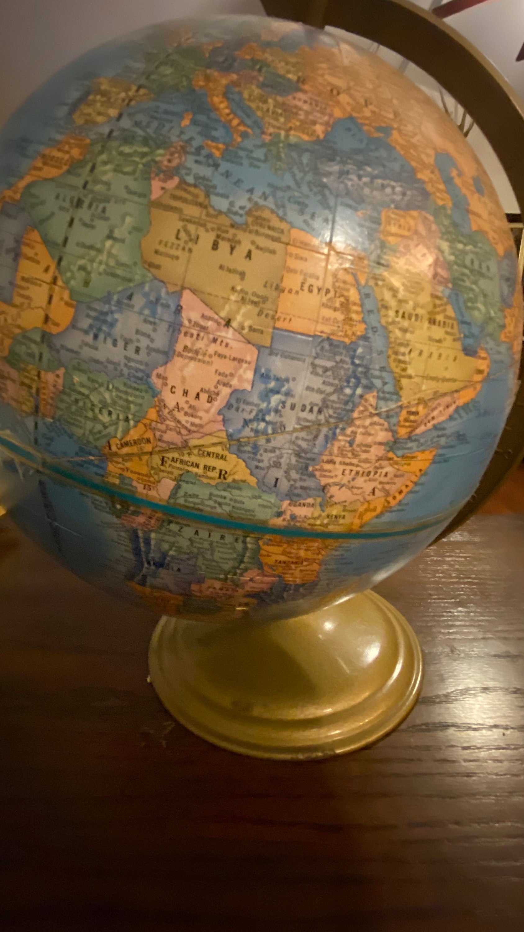 Vintage 12” Cram’s Imperial World Globe With “union of Soviet Socialist ...