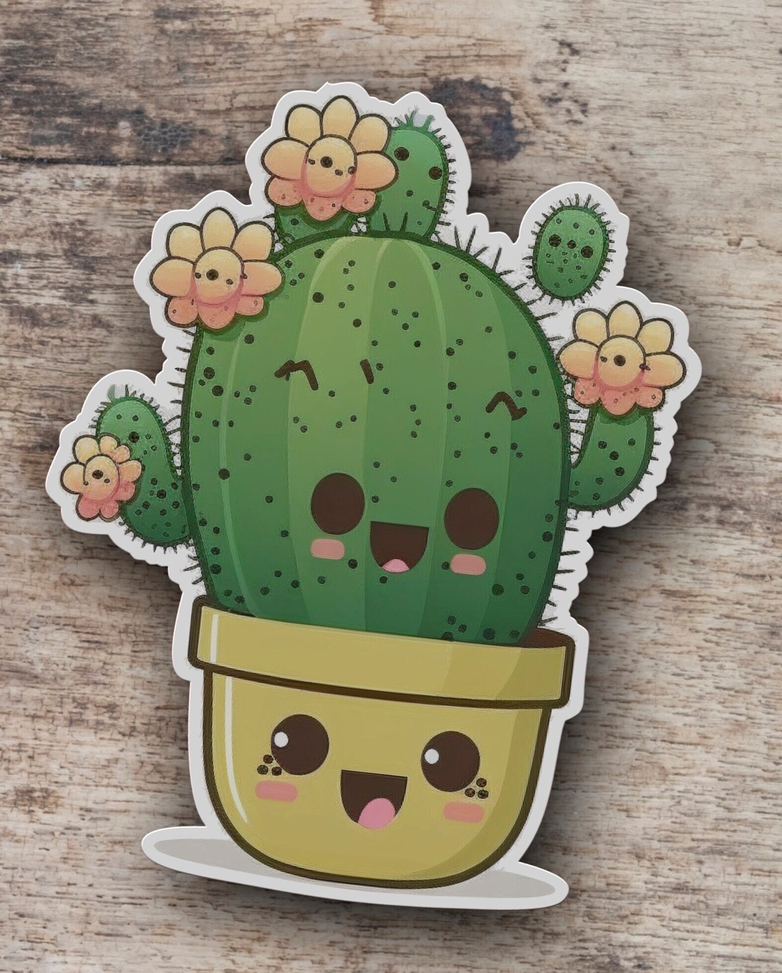 Cactus Sticker Cute Cactus Flower Pot Decal - Etsy
