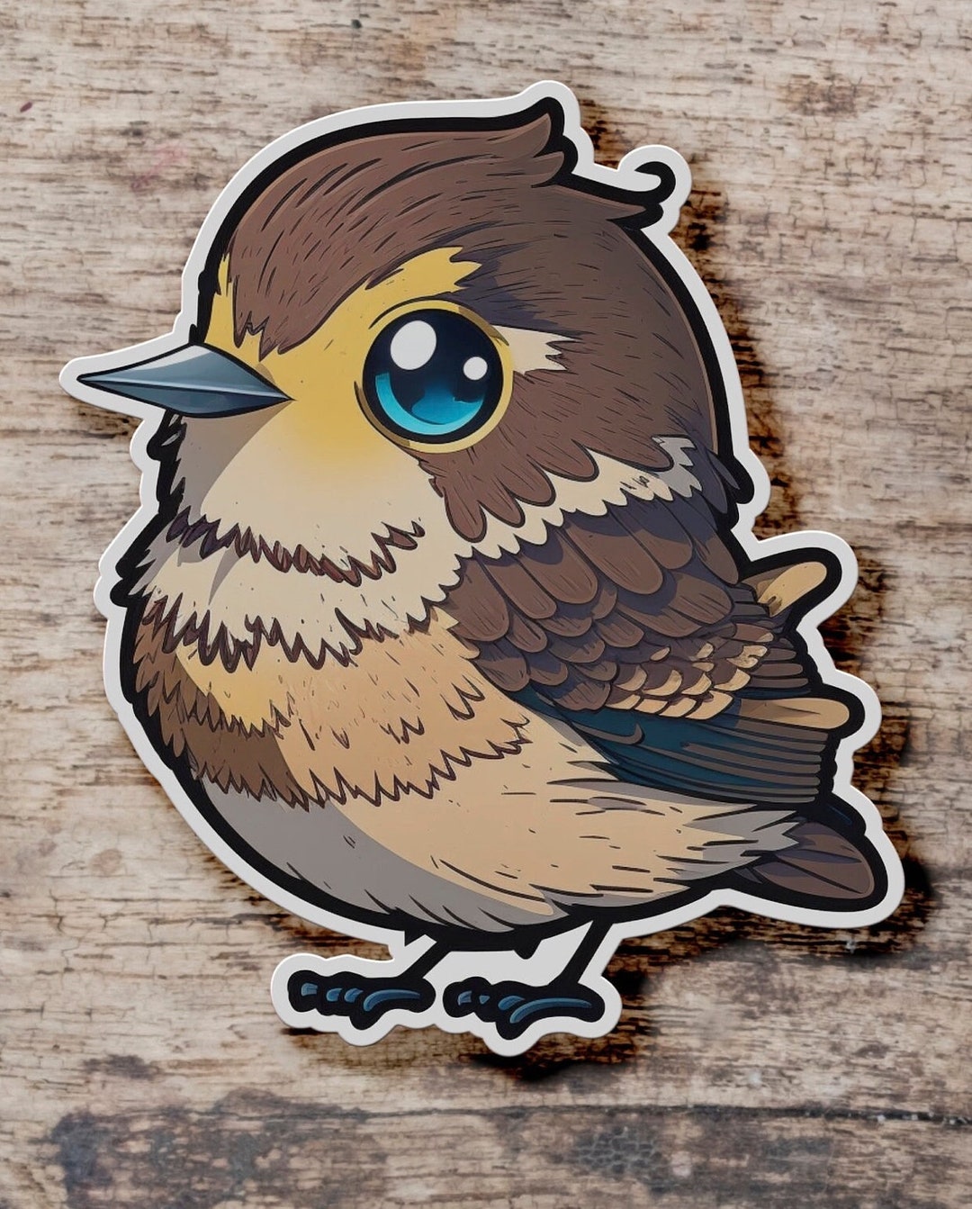 Sparrow Sticker Bird Cute Kawaii Waterproof Decal - Etsy