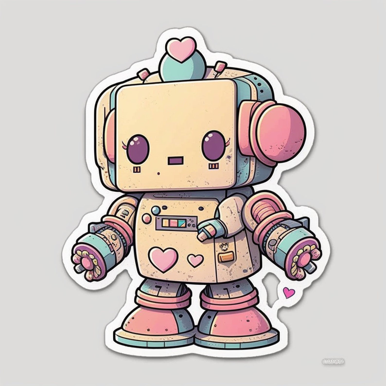Robot Sticker Feminine Cute Decal Gift - Etsy