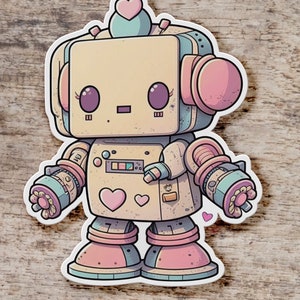 Robot Sticker Feminine Cute Decal Gift - Etsy