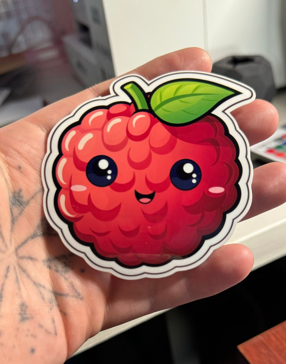 Raspberry Sticker Cute Kawaii Cartoon Gift Decal - Etsy