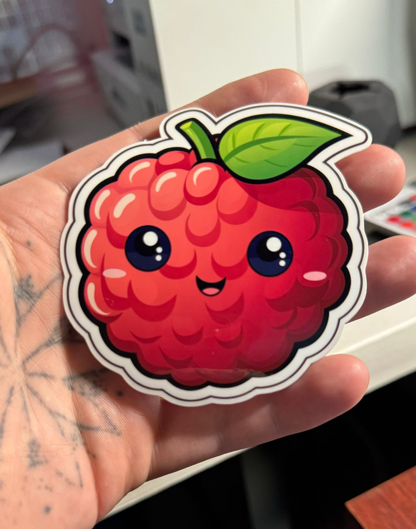 Raspberry Sticker Cute Kawaii Cartoon Gift Decal - Etsy